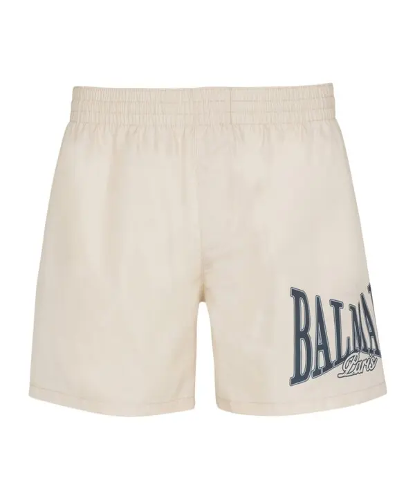 Balmain Printed Swim Shorts - Beige