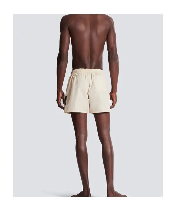 Balmain Printed Swim Shorts - Beige