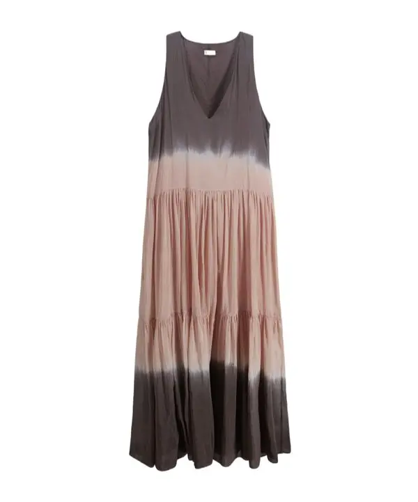ROBERTO COLLINA Sleeveless Tie-dye Tiered Maxi Dress