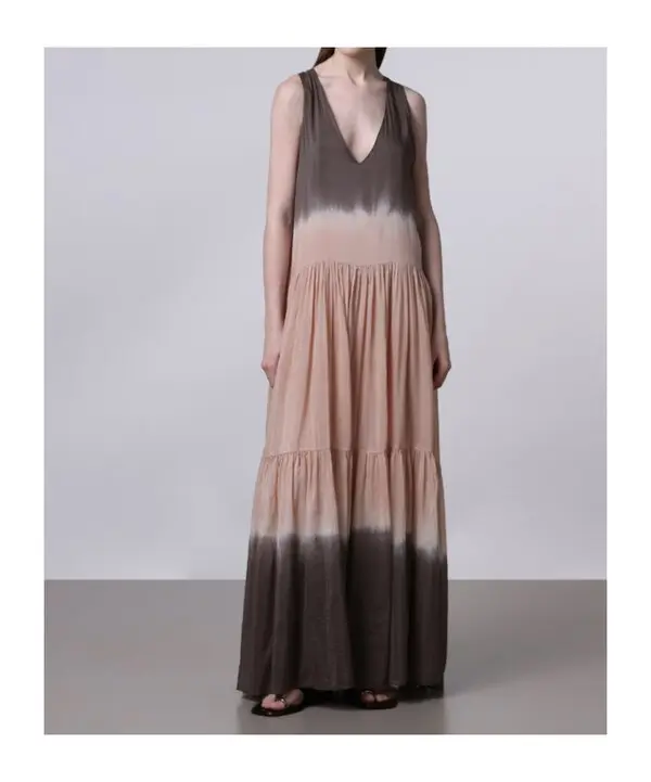 ROBERTO COLLINA Sleeveless Tie-dye Tiered Maxi Dress