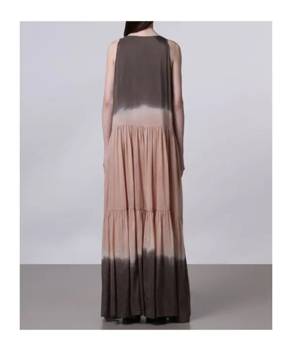 ROBERTO COLLINA Sleeveless Tie-dye Tiered Maxi Dress