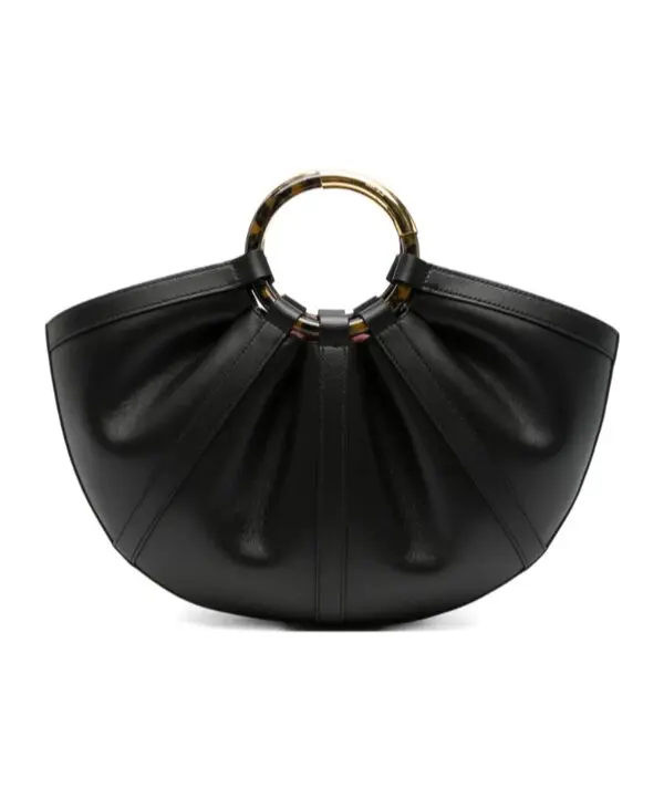 COCCINELLE Pleated Ring-handle Tote Bag - Black