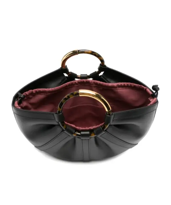 COCCINELLE Pleated Ring-handle Tote Bag - Black
