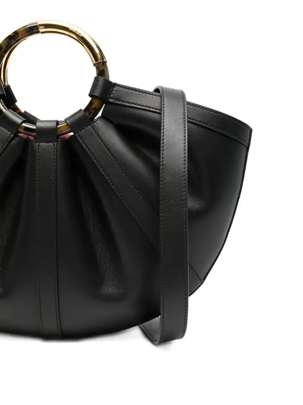COCCINELLE Pleated Ring-handle Tote Bag - Black