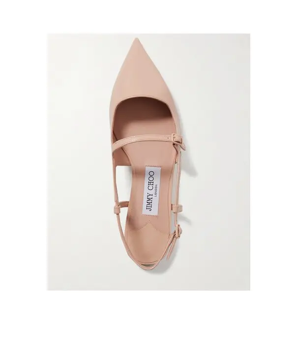 JIMMY CHOO Didi Pointed Toe Flat Sandals - Light Brown