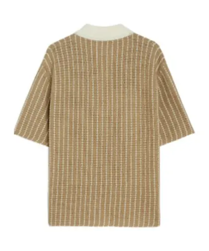JIL SANDER Textured Striped Polo Shirt