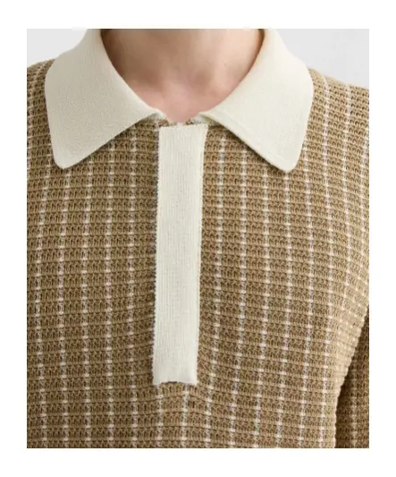 JIL SANDER Textured Striped Polo Shirt