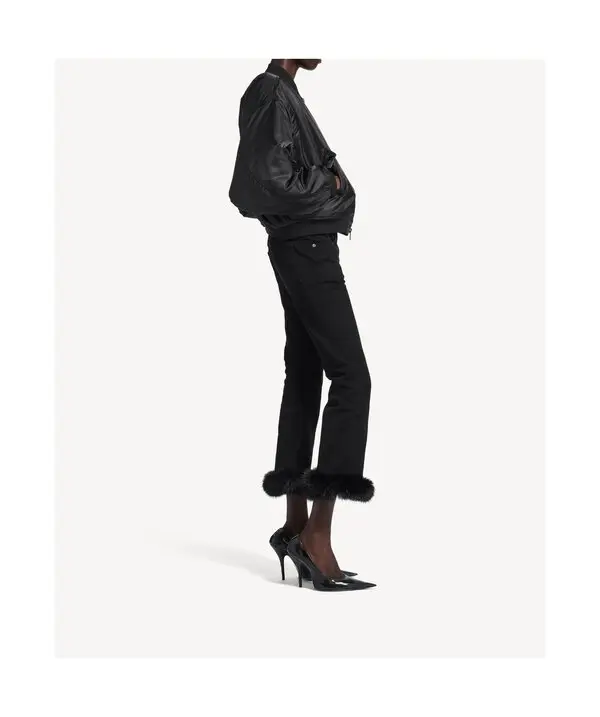 Balenciaga Zip-up Bomber Jacket With Embroidered Logo - Black