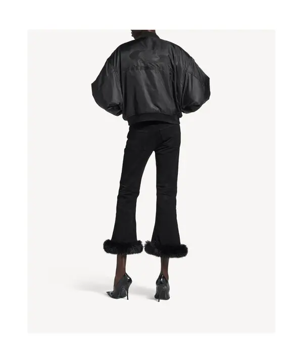 Balenciaga Zip-up Bomber Jacket With Embroidered Logo - Black