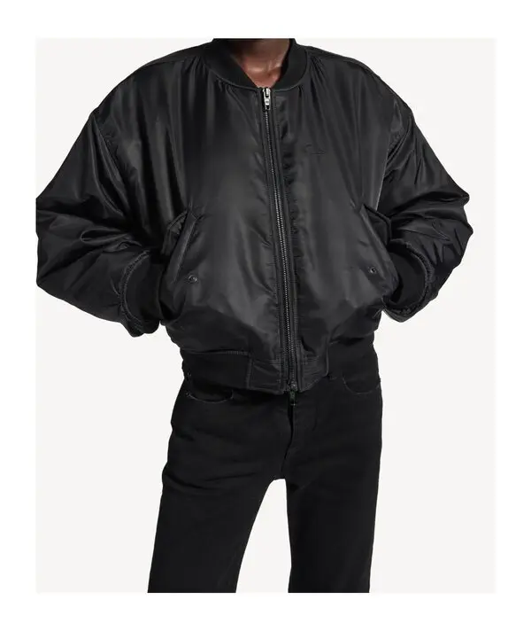 Balenciaga Zip-up Bomber Jacket With Embroidered Logo