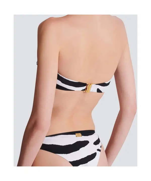 Balmain Zebra Print Two-piece Swimsuit - Black