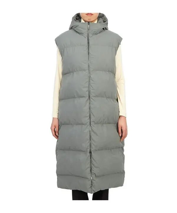 Studio Nicholson Hooded Sleeveless Padded Long Jacket - Grey
