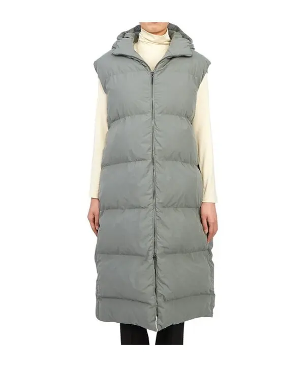 Studio Nicholson Hooded Sleeveless Padded Long Jacket - Grey