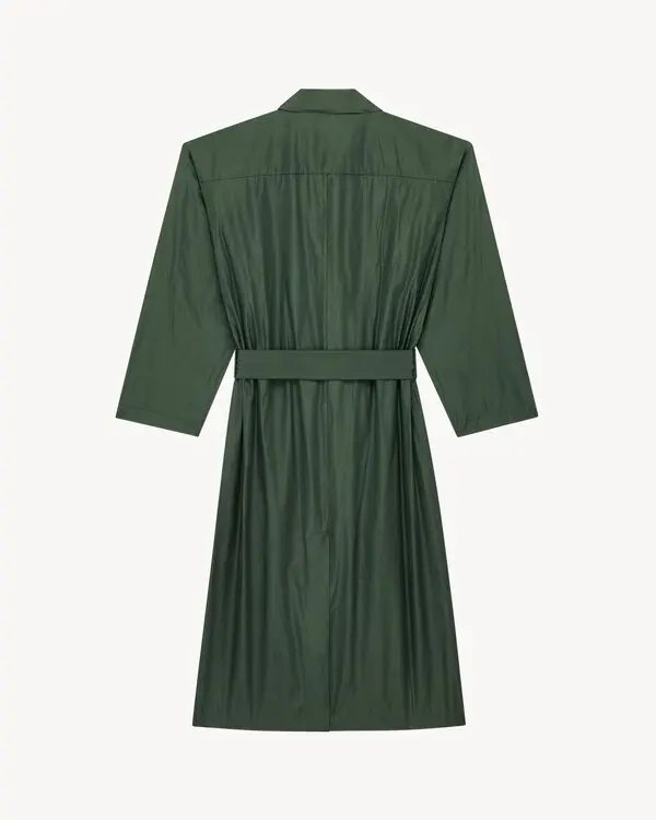 Saint Laurent Tie-belt Trench Coat - Vert Fonce