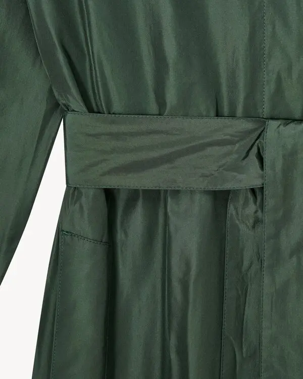 Saint Laurent Tie-belt Trench Coat - Vert Fonce