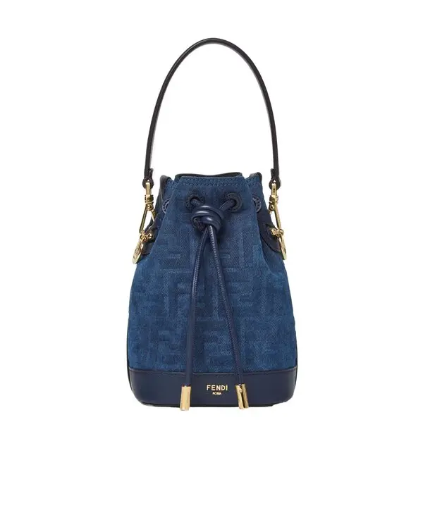 Fendi Mon Tresor Ff Jacquard Bucket Bag - Blue
