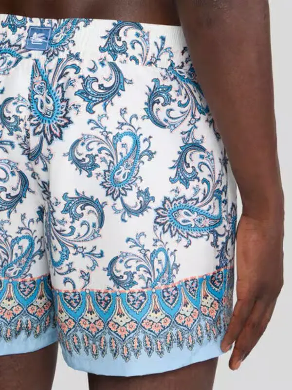Etro Paisley Printed Roma Swim Trunks - Light Blue