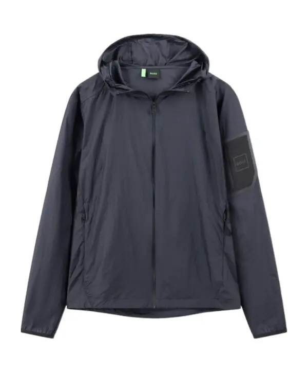Hugo Boss Hooded Casual Jacket With Zip Fastening - Midnight Blue