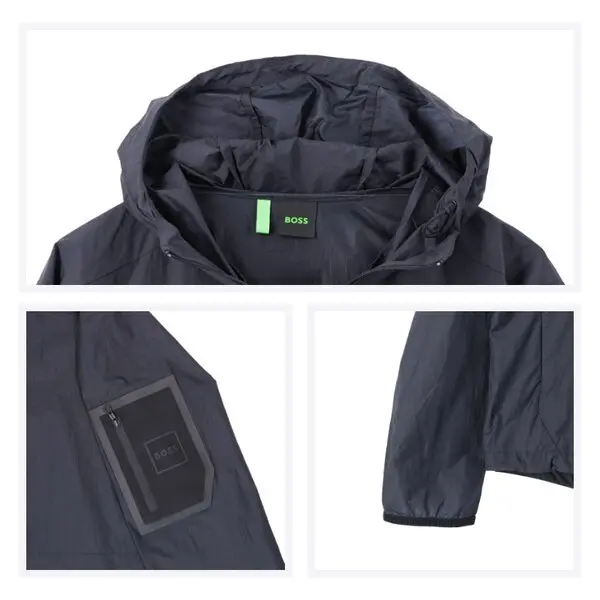 Hugo Boss Hooded Casual Jacket With Zip Fastening - Midnight Blue