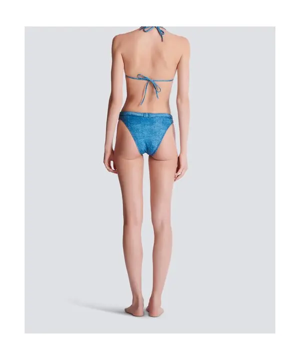 Balmain Two-piece Triangle Bikini With Embellished Tie Waist