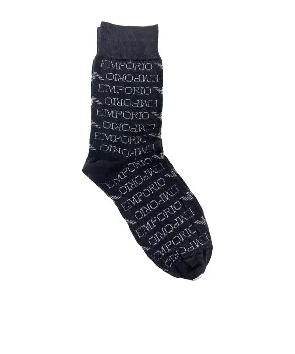 Emporio Armani Logo Crew Socks - Black