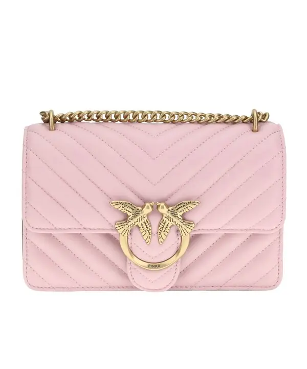 Pinko Love One Chevron Quilted Mini Crossbody Bag - Pink