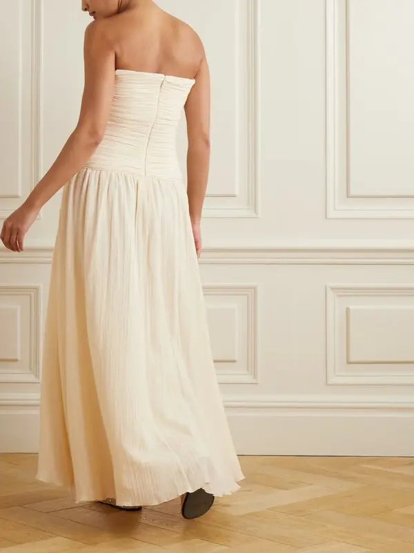 Staud Hightide Asymmetrical Pleated Dress