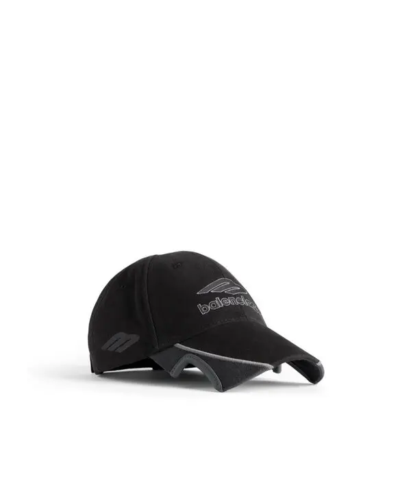 Balenciaga Logo Embroidered Baseball Cap - Black/grey