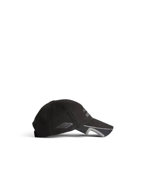 Balenciaga Logo Embroidered Baseball Cap - Black/grey