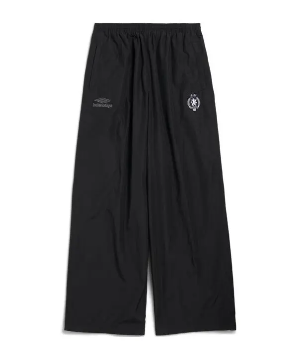 Balenciaga Logo Patch Wide-leg Sweatpants - Black