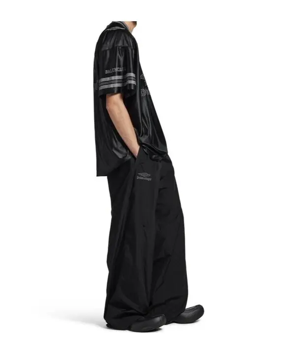 Balenciaga Logo Patch Wide-leg Sweatpants - Black
