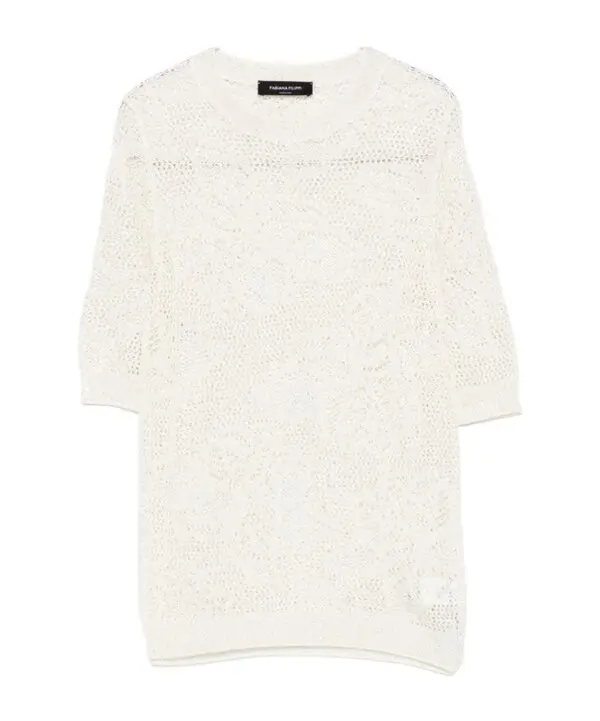 Fabiana Filippi Openwork Knit Top With Sequin Embellishment
