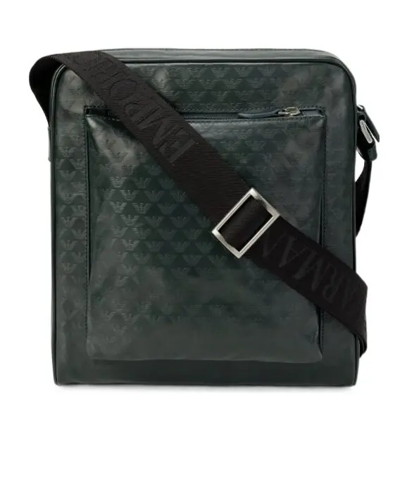 Emporio Armani Logo Details Satchel - Black