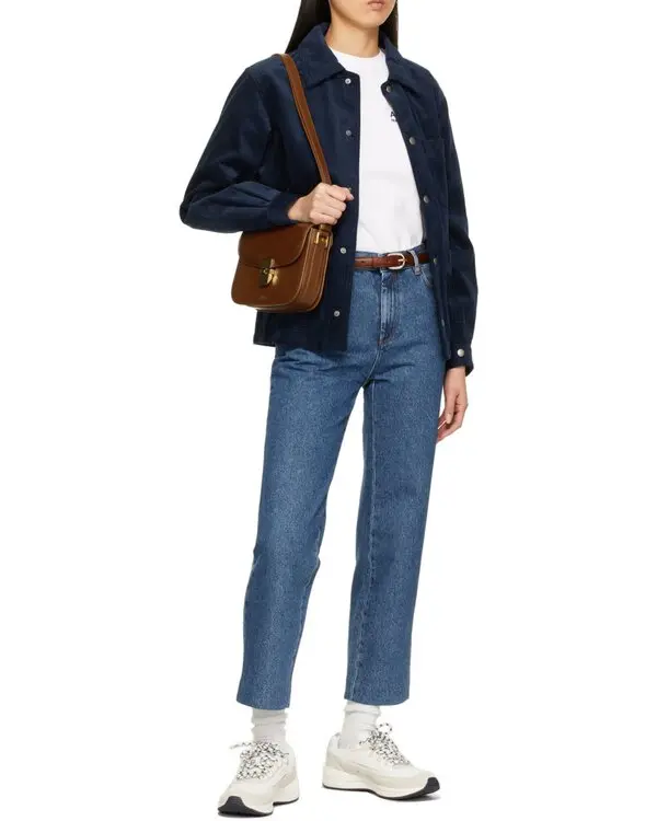 A.p.c. Grace Logo Printed Small Shoulder Bag - Brown