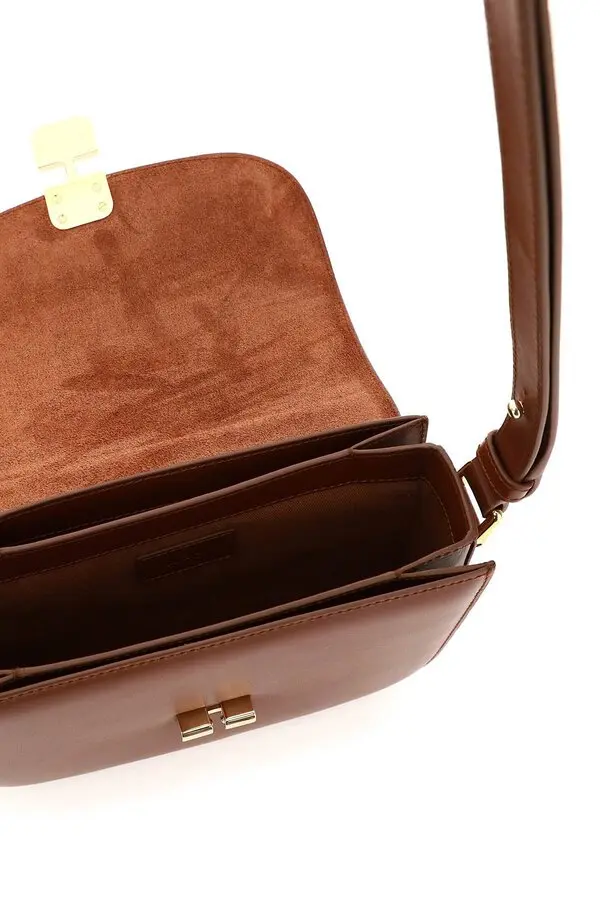 A.p.c. Grace Logo Printed Small Shoulder Bag - Brown