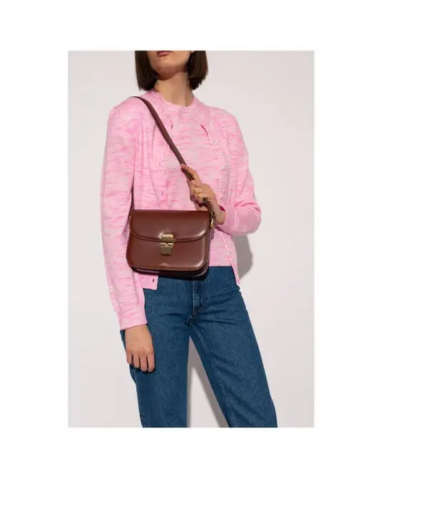 A.p.c. Grace Logo Printed Small Shoulder Bag - Brown