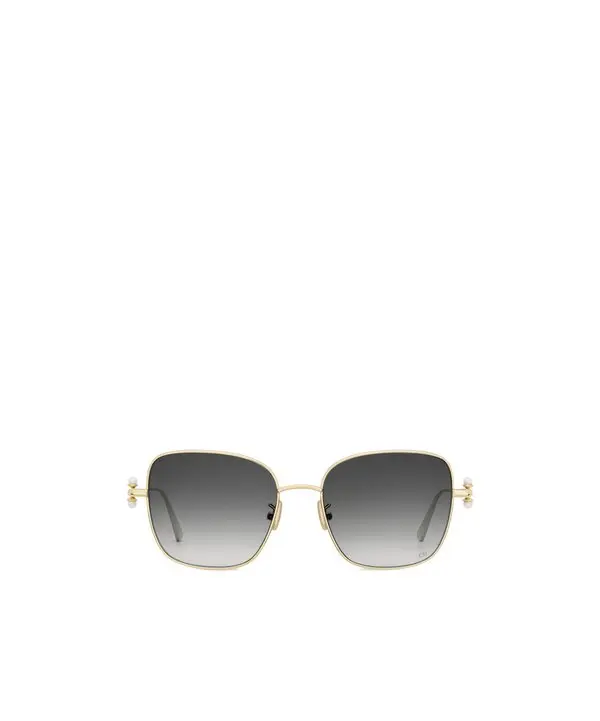 Dior Full-rimmed Sunglasses With Pearl Embellishments - Gold