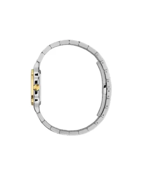 Gucci G-flat 24mm Watch With Gold-plated Bezel And Diamonds