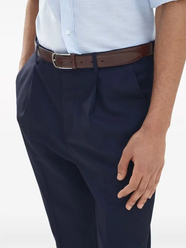 Brunello Cucinelli Tapered-leg Wool Trousers - Blue