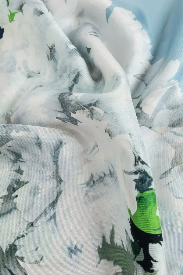 Moschino Floral Printed Satin Scarf