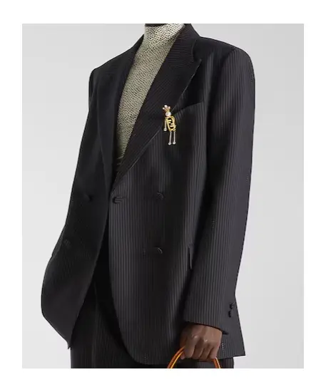 Fendi Double-breasted Pinstriped Blazer
