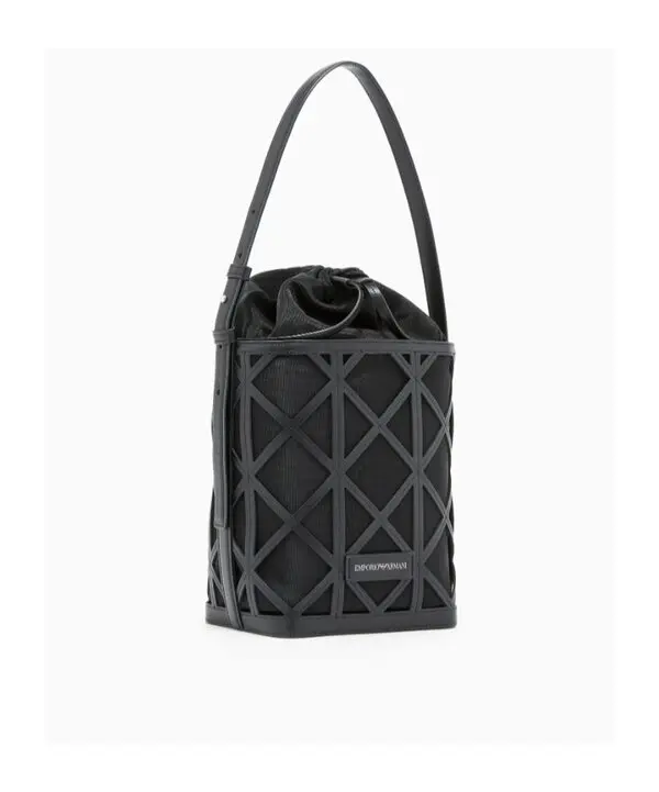 Emporio Armani Drawstring Bucket Tote Bag - Black