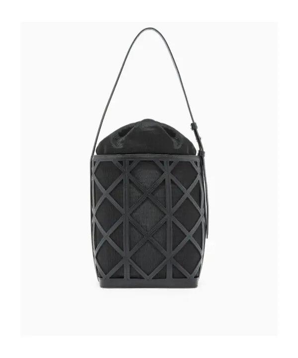 Emporio Armani Drawstring Bucket Tote Bag - Black