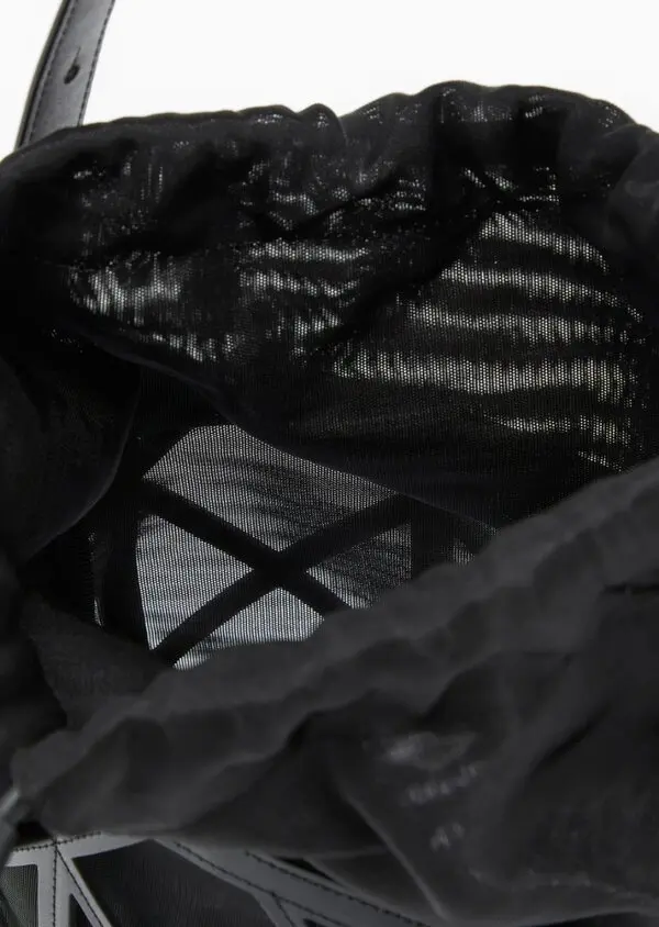 Emporio Armani Drawstring Bucket Tote Bag - Black