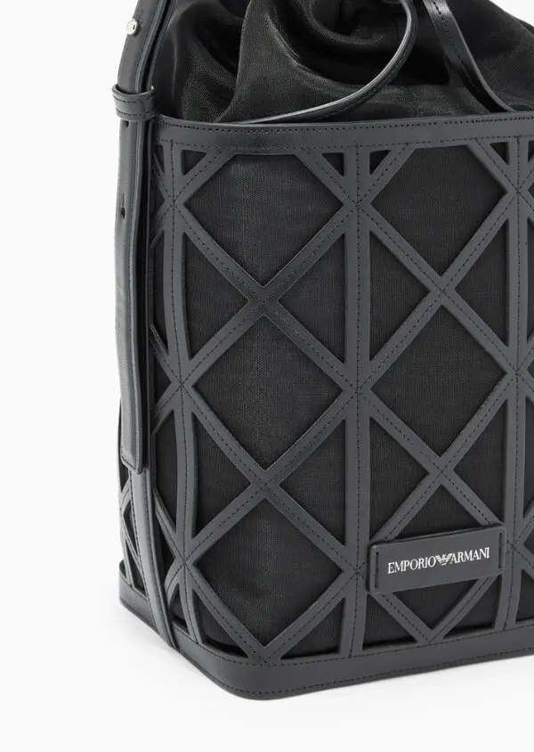 Emporio Armani Drawstring Bucket Tote Bag - Black