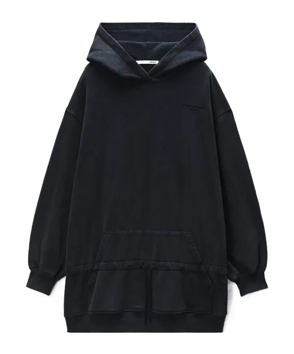 Alexander Wang Dropped Waist Hoodie Dress - Washed Black