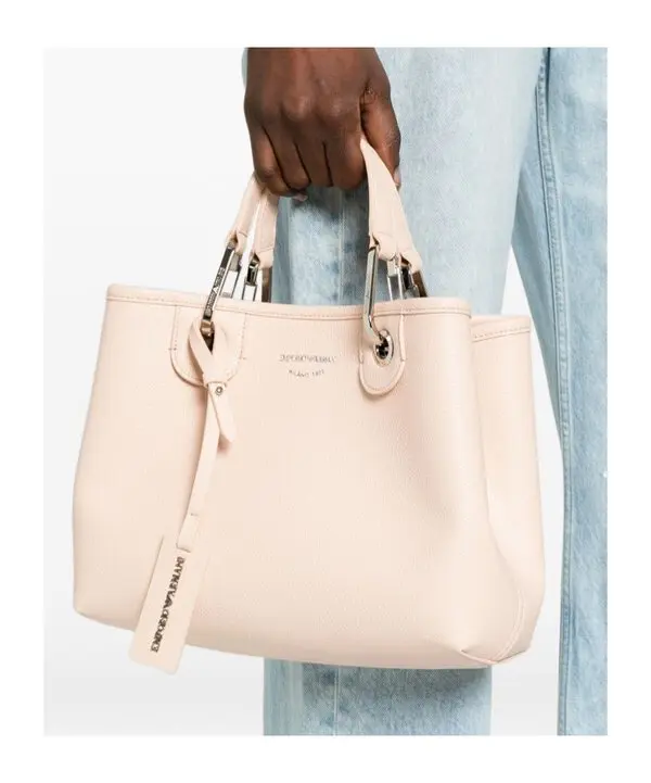 Emporio Armani Logo Printed Tote Bag - White