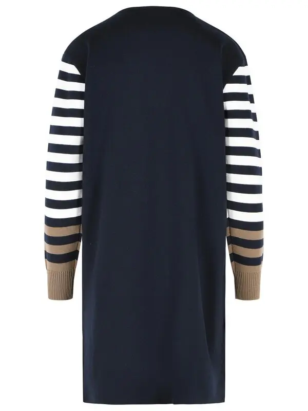 Max Mara Striped Sleeve Crewneck Dress