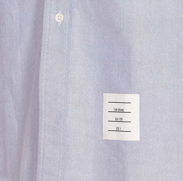Thom Browne Long Sleeve Buttoned Shirt - Light Blue