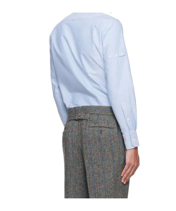 Thom Browne Long Sleeve Buttoned Shirt - Light Blue